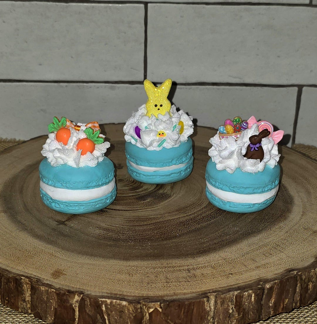 Faux Easter Macaroons Set of 3, Faux Easter Macaron, Faux Dessert Decor ...