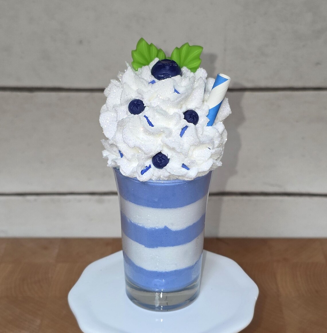 Blueberry Parfait Fake Bake Decor | Faux Dessert Glass Display ...