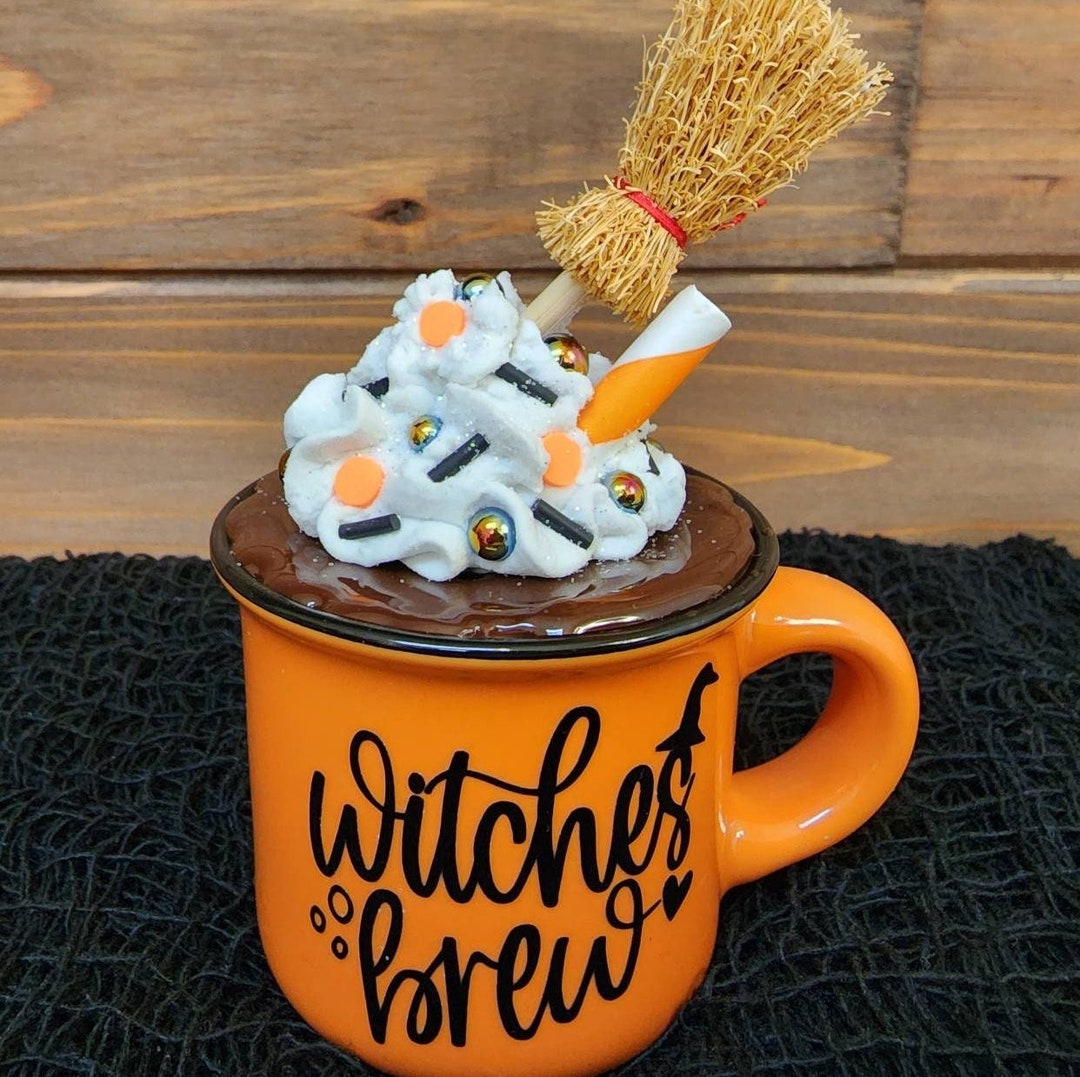 Witches Brew Hot Cocoa Mini Mug, Halloween Decor, Halloween Mug Decor ...