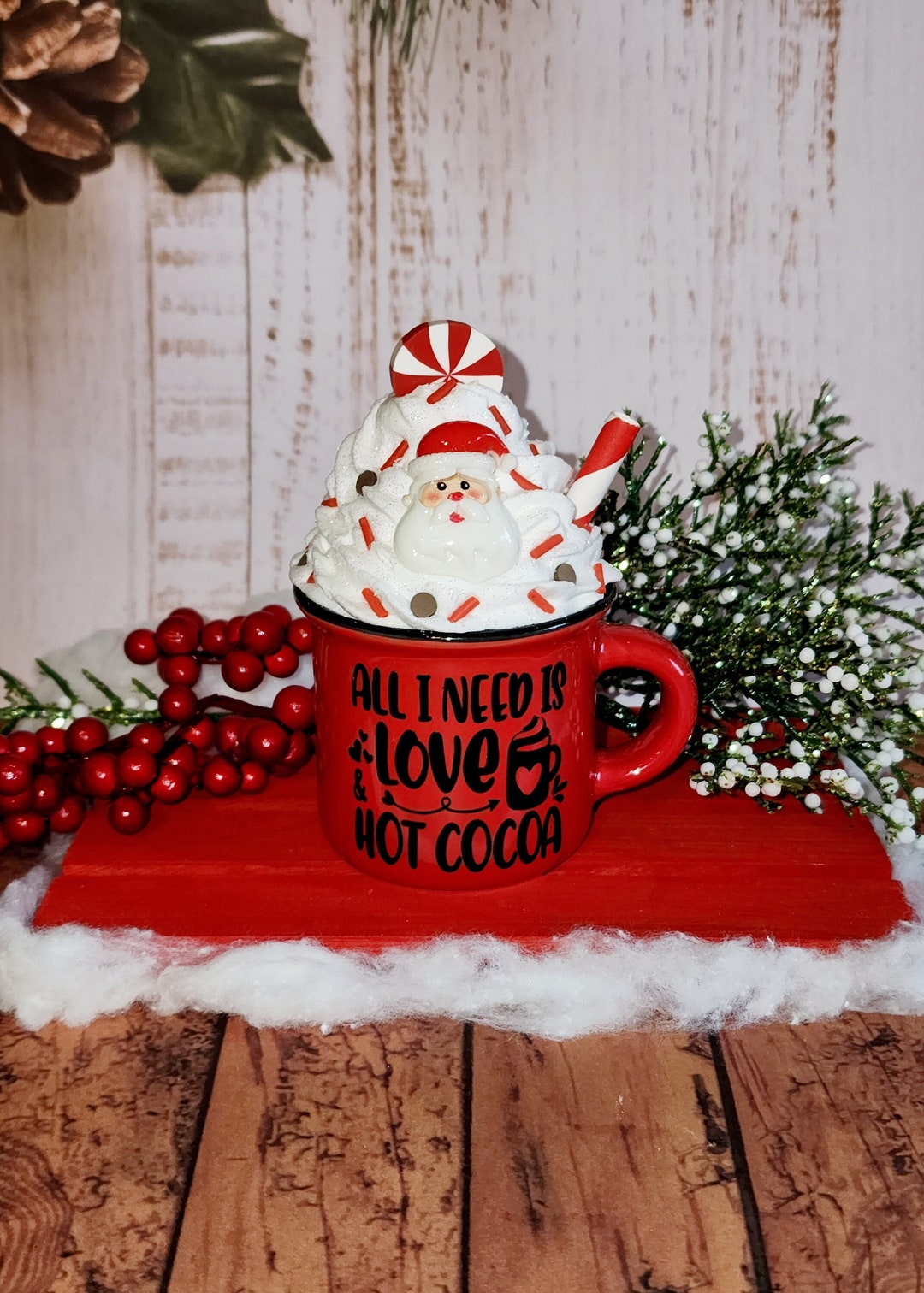 Santa Hot Chocolate Mini Mug, Santa Claus, Christmas, Merry Christmas ...
