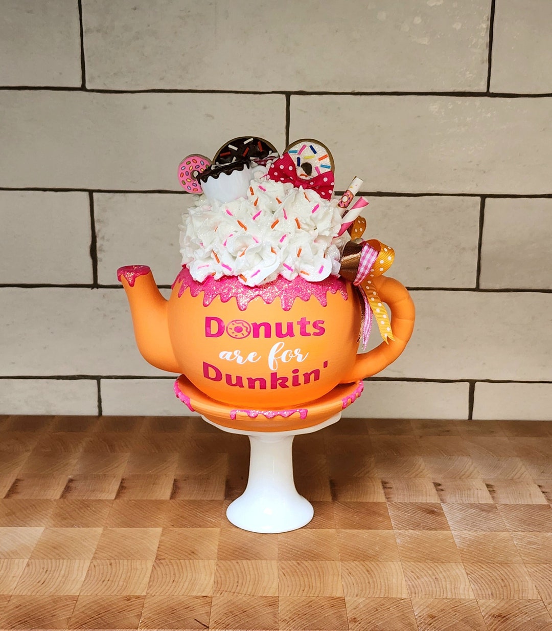 Coffee and Donuts Mini Decorative Teapot, Donuts, Coffee, Coffee Lover ...