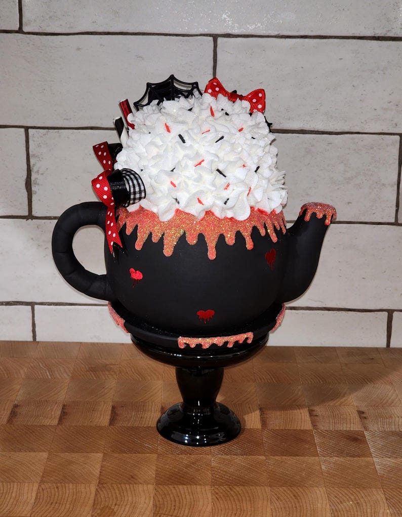 Dr. Acula's Blood Bank Teapot, Vampire, Halloween Decor, Vampire Decor ...