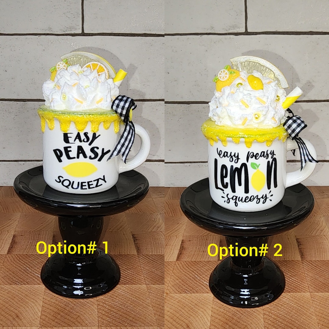 Lemon Themed Mini Mug, Easy Peasy, Lemon Squeezy, Lemonade Decor, Lemon ...