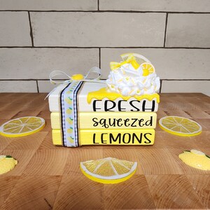 Fresh Squeezed Lemons Mini Bookstack, Lemon Themed Decor, Lemons ...