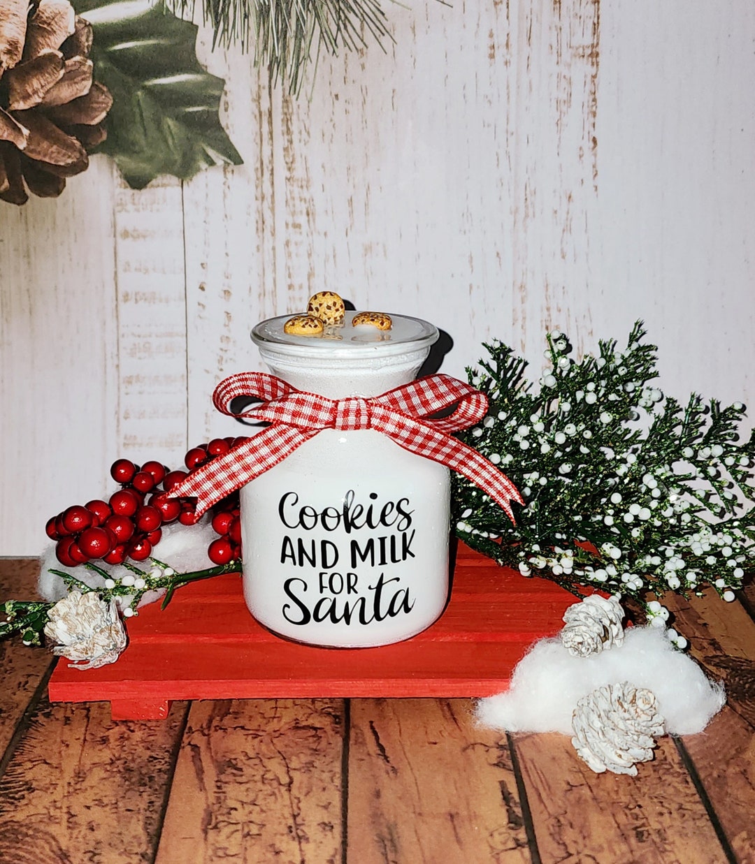 Chocolate Chip Cookies and Milk for Santa, Santa Clause, Merry ...