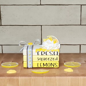 Fresh Squeezed Lemons Mini Bookstack, Lemon Themed Decor, Lemons ...