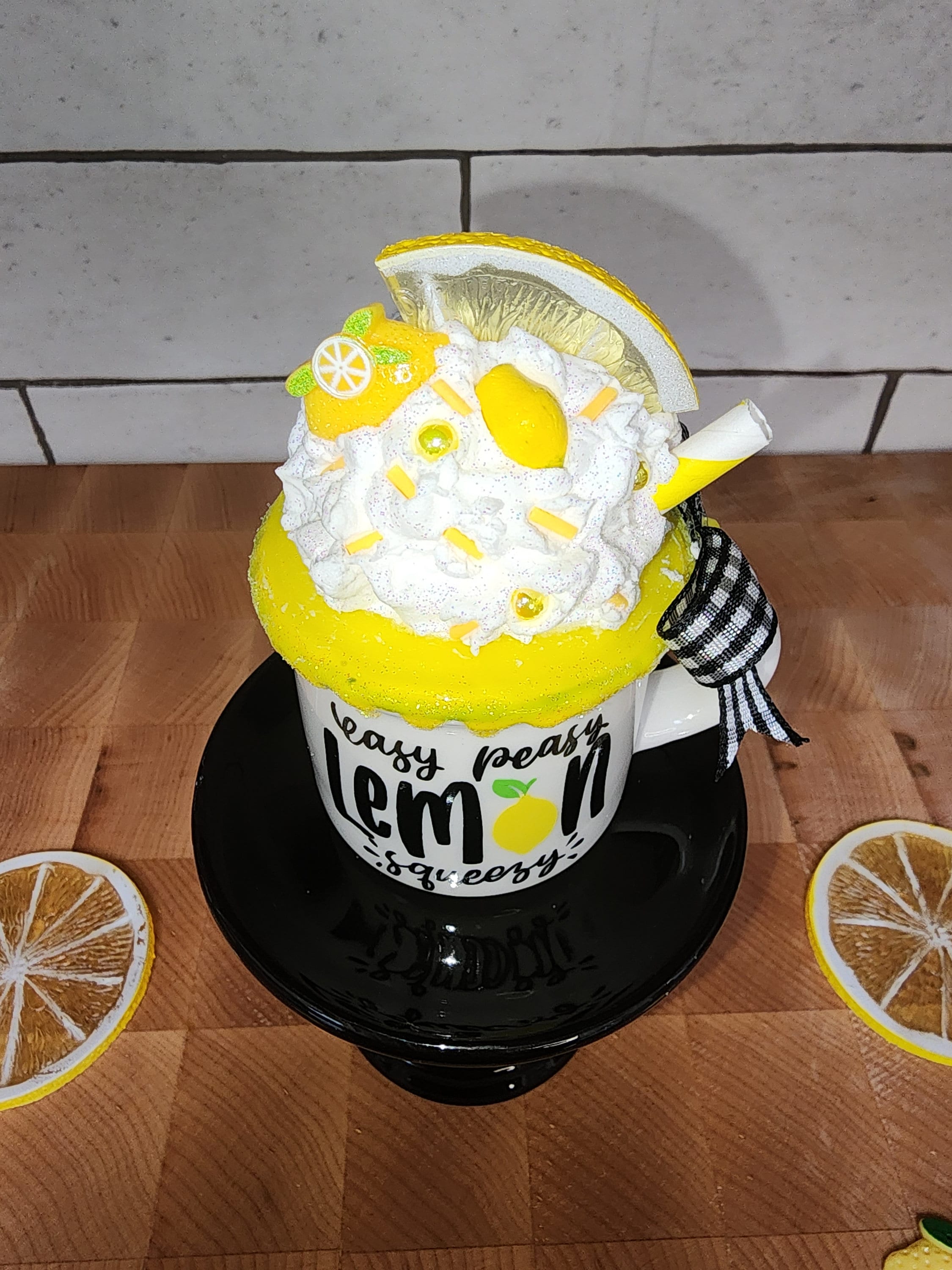 Lemon Themed Mini Mug, Easy Peasy, Lemon Squeezy, Lemonade Decor, Lemon ...