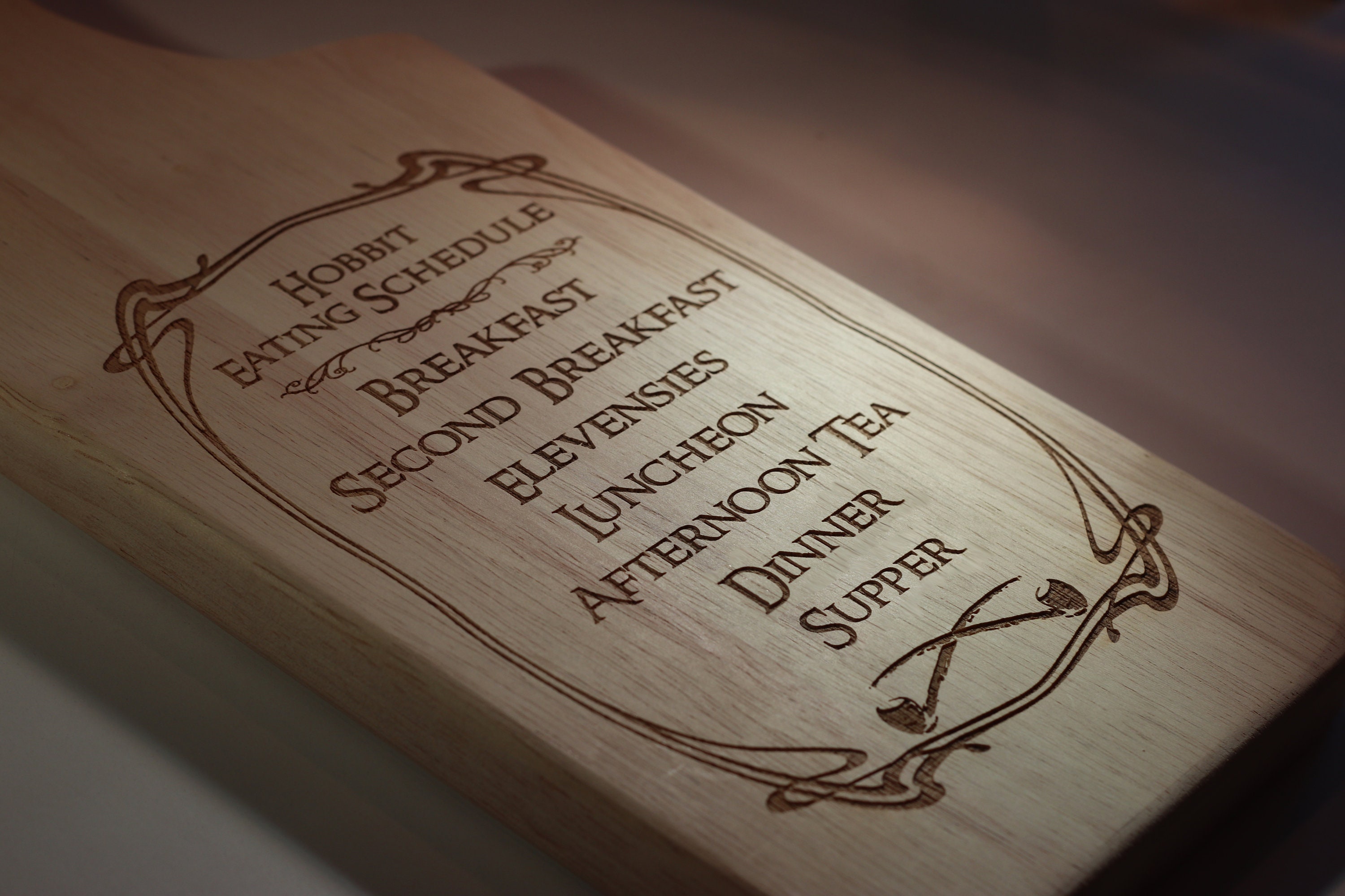 Hobbit Eating Schedule Bread Board - Etsy