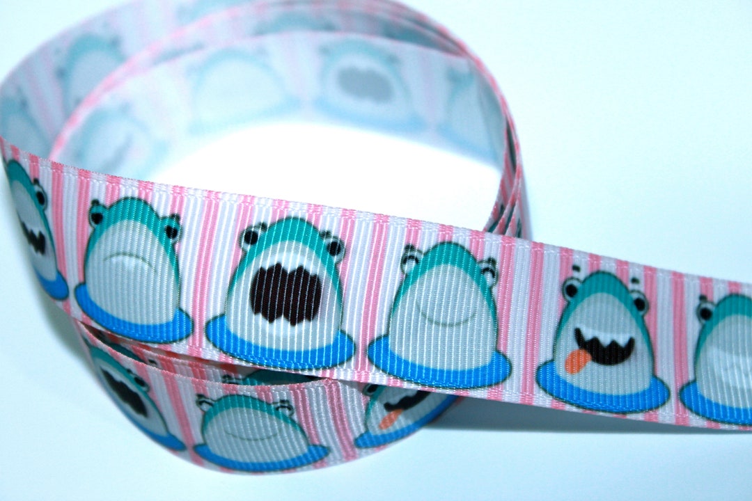 7/8 Inch Shark Sharks on Pink Stripes Baby Daddy Mommy Sharkie - Etsy