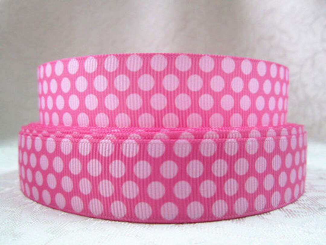 7/8 Inch Light Pink Polka Dots on Pink Style 401 Printed - Etsy