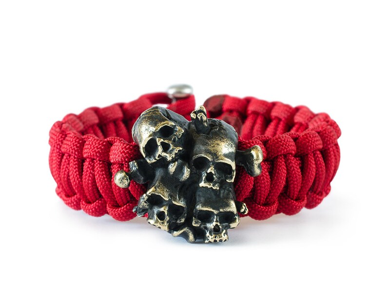 Paracord beads clip 4 skulls Paracord skull | Etsy