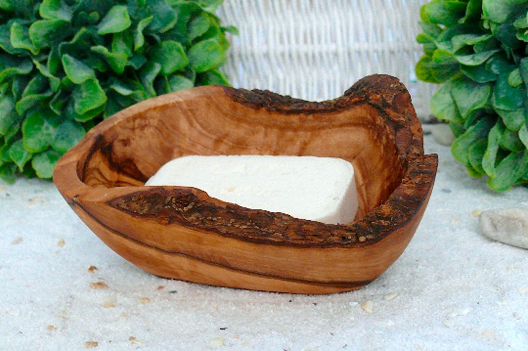 Soap Dish Oval Rustic LARGE Channel for Water Drainage Made of Olive ...