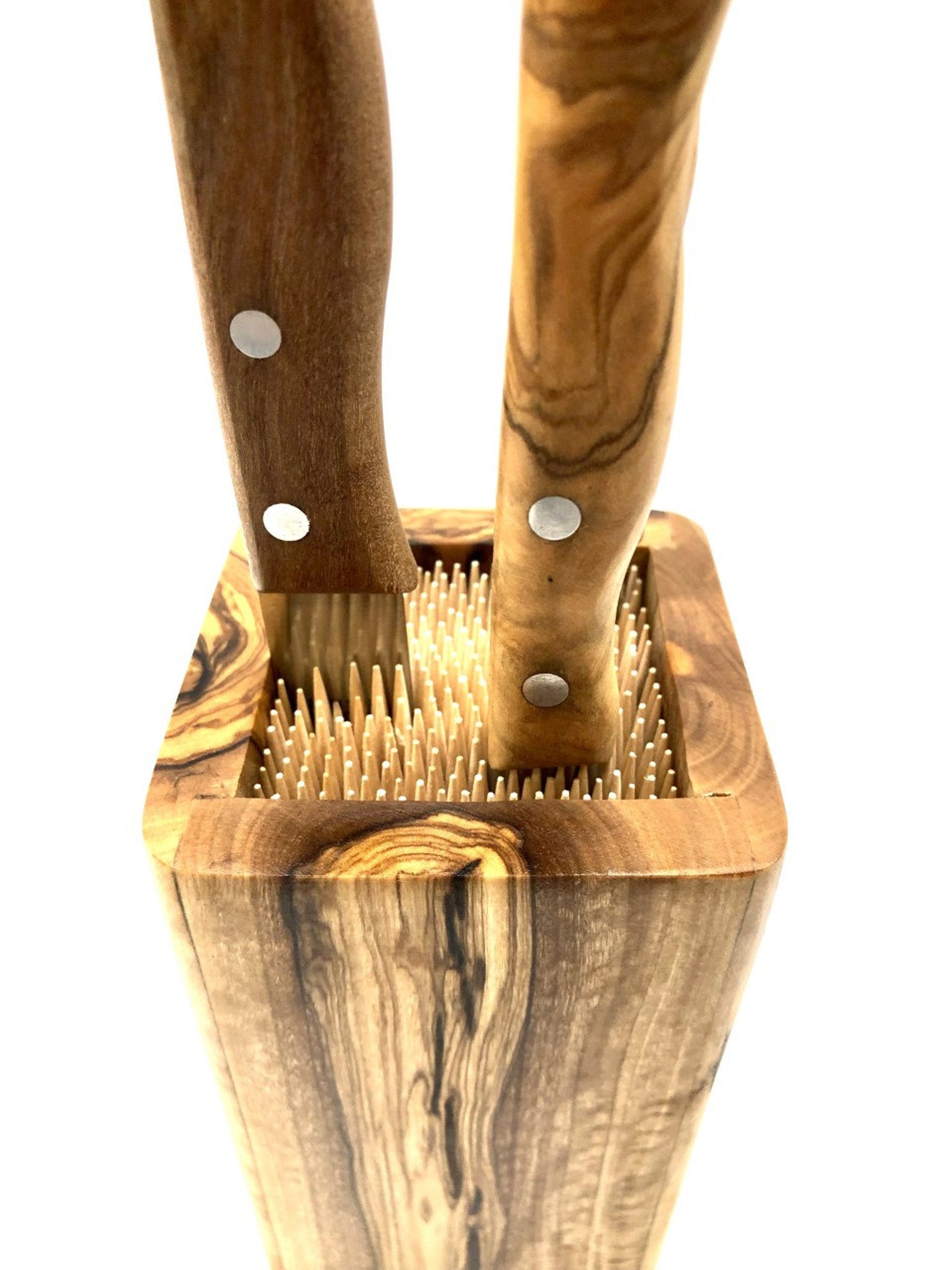 Knife Block DESIGN Made of Olive Wood - Etsy