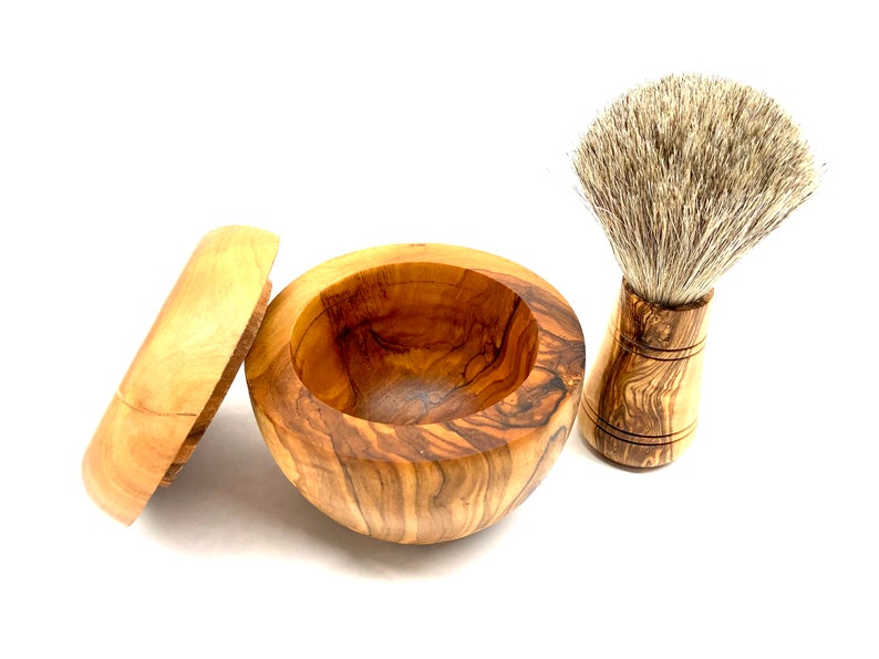 Set of 2 Shaving Brush SIR GEORGE Badger Hair & Shaving Pot - Etsy