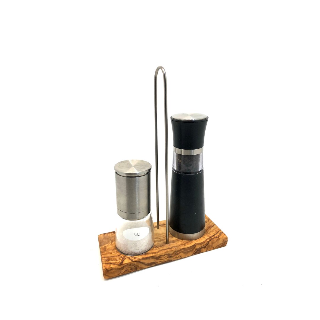 Coaster DUO With Carrying Handle for Salt and Pepper Mill Made of Olive ...