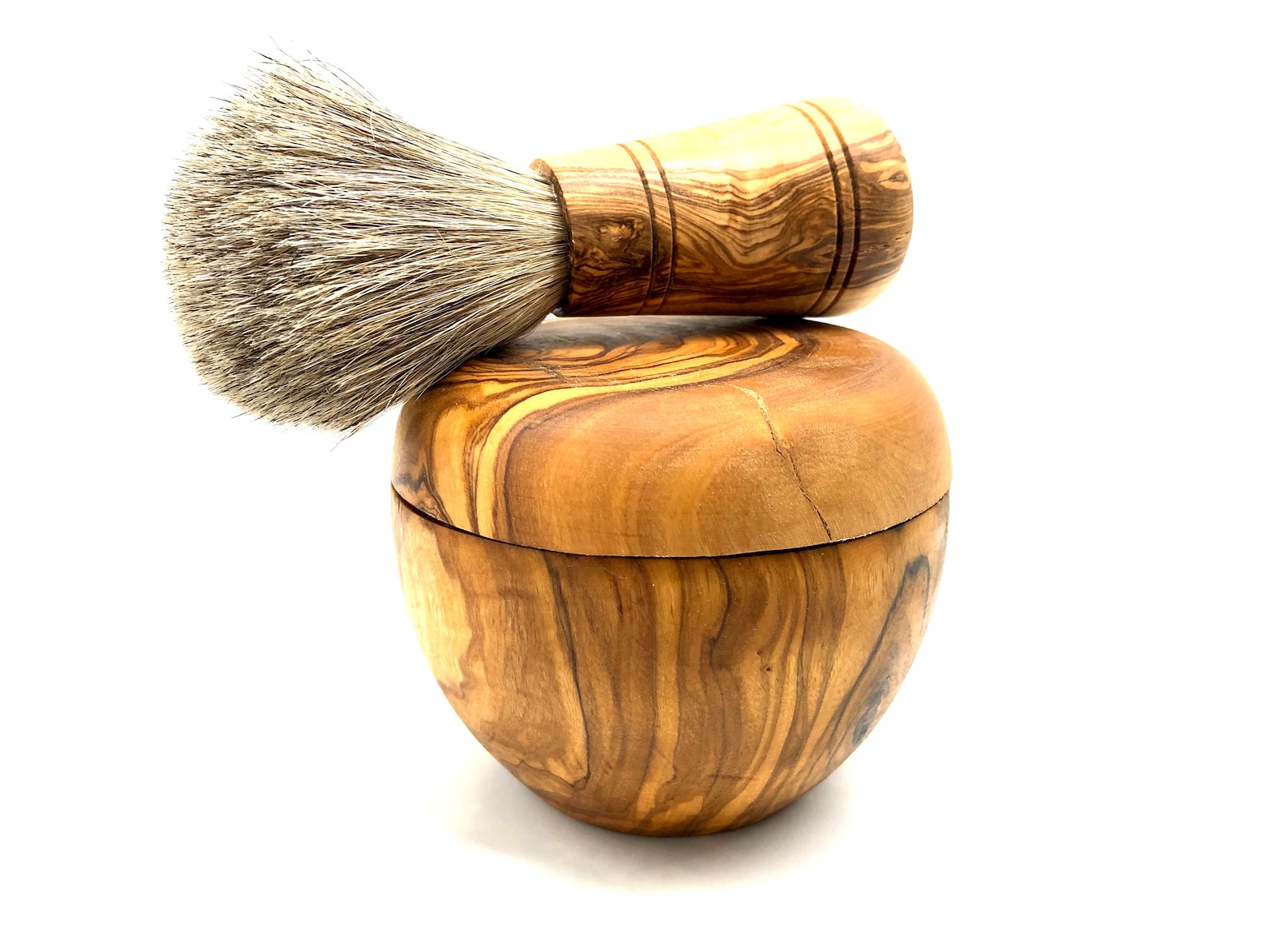 Set of 2 Shaving Brush SIR GEORGE Badger Hair & Shaving Pot - Etsy