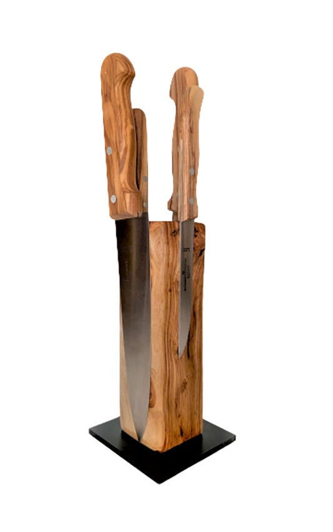 Knife Block TOWER Made of Olive Wood - Etsy