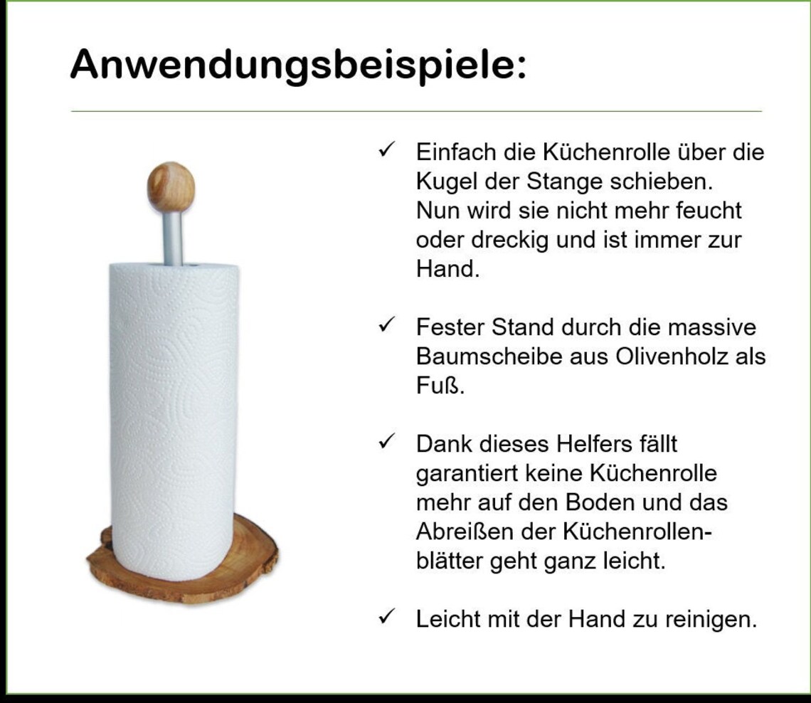 Kitchen Paper Roll Holder KLASSIK Made of Olive Wood - Etsy