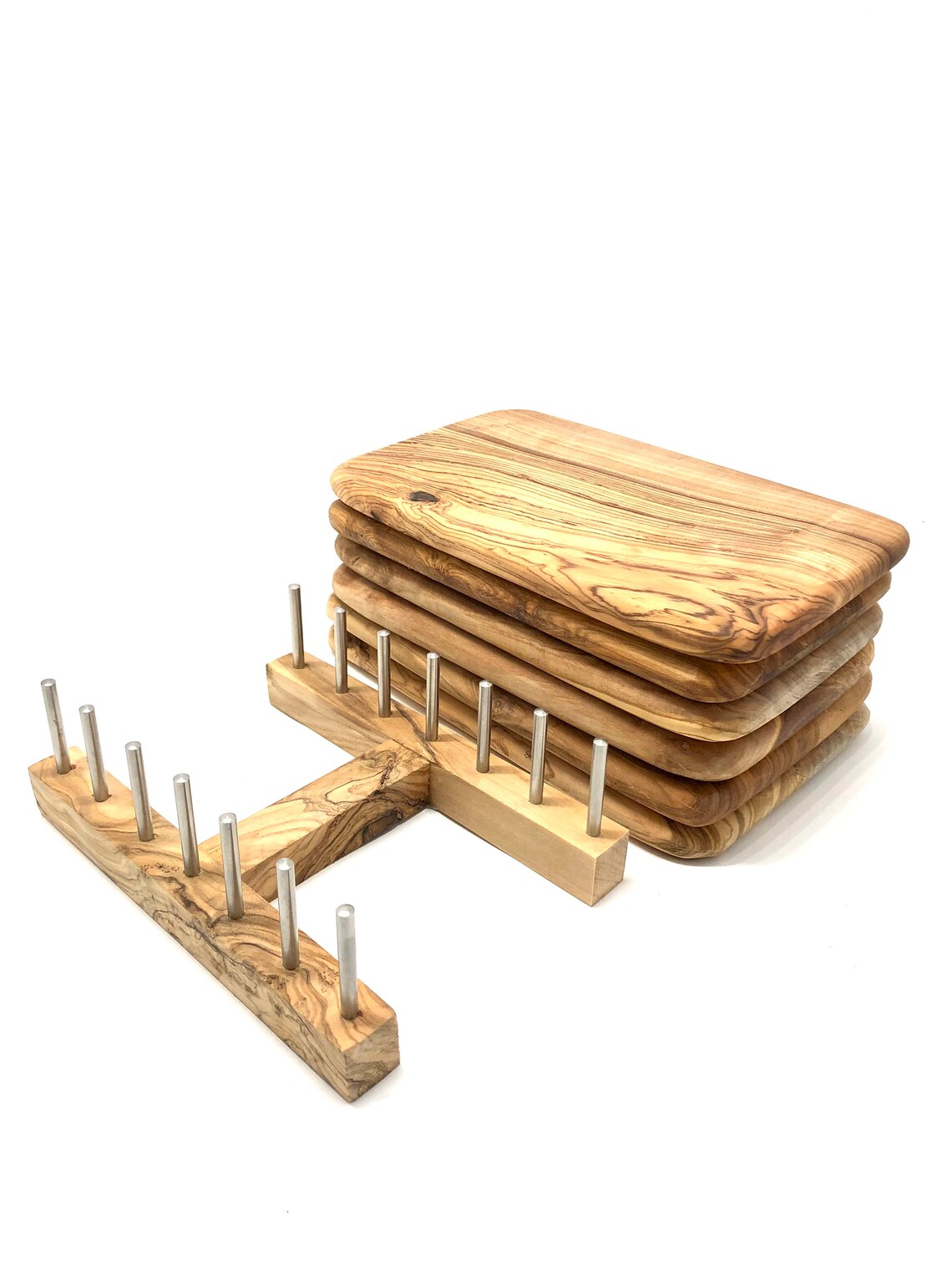 Board Stand for up to 6 Breakfast Boards Olive Wood Board Holder - Etsy