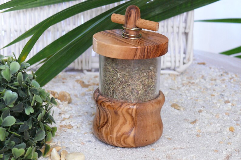 Olive Wood Herb Grinder - Etsy