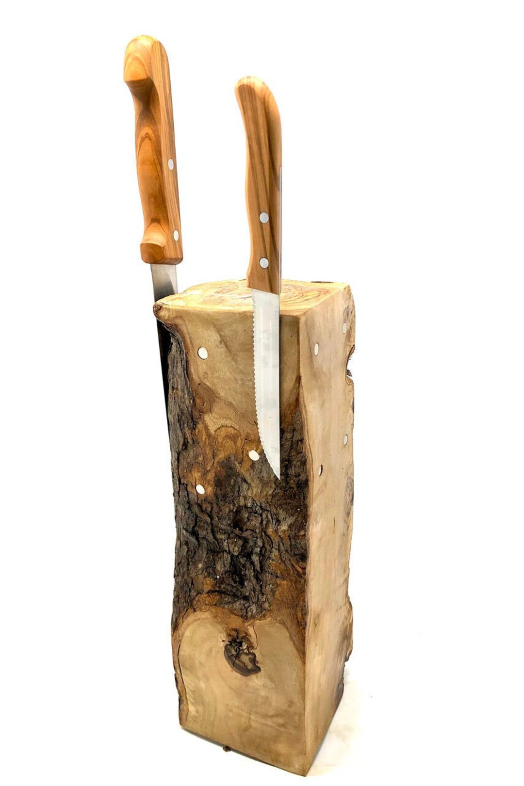 Single Piece Rustic Knife Block l'obelisque - Etsy