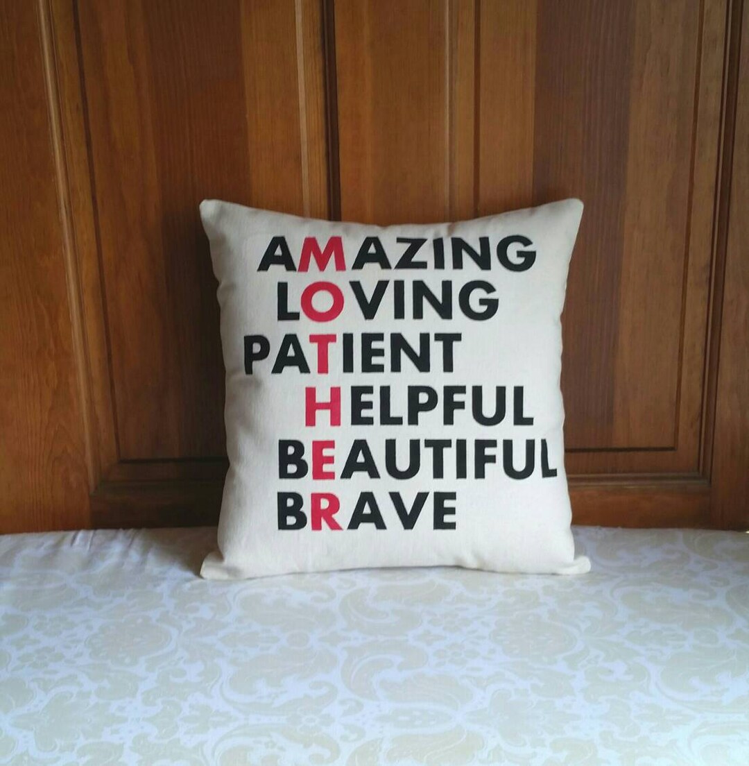Mothers Day Gift Pillow Pillows With Words Birthday Gift for Mom ...