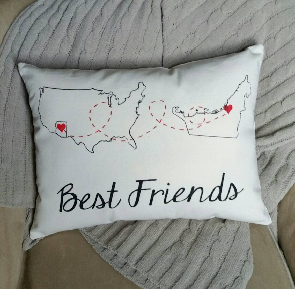 Miles Apart Pillow Country to Country Gift Deployment Gift - Etsy