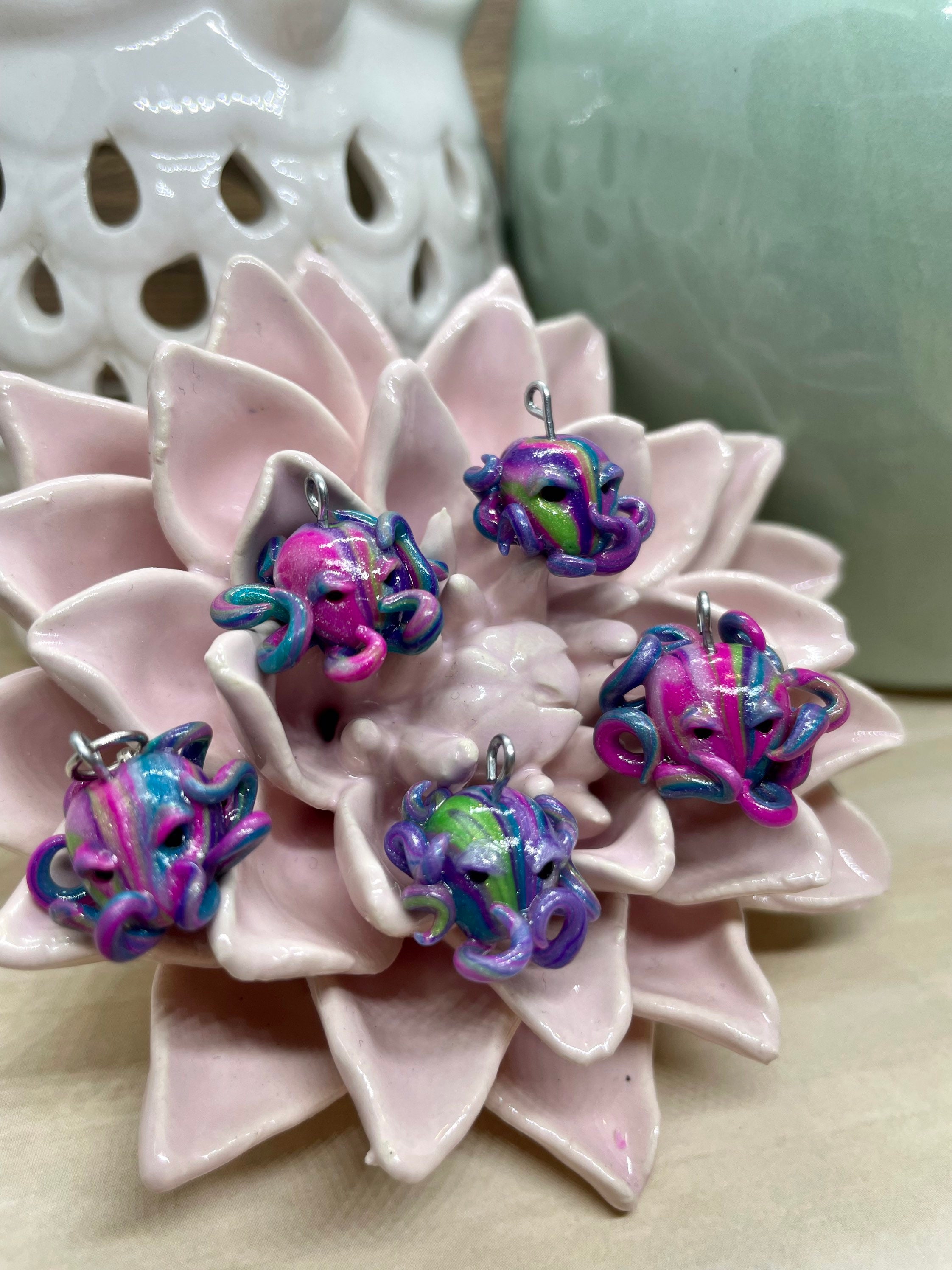New Octopus Progress Keeper - Polymer Clay Octopus Charm - Clay Octopus ...