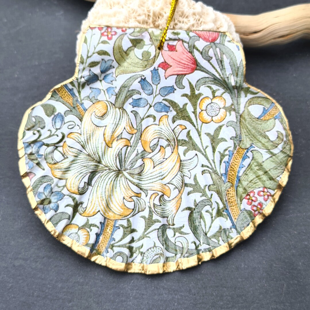 Golden Lily William Morris Scallop Shell Ornament / Hanging - Etsy