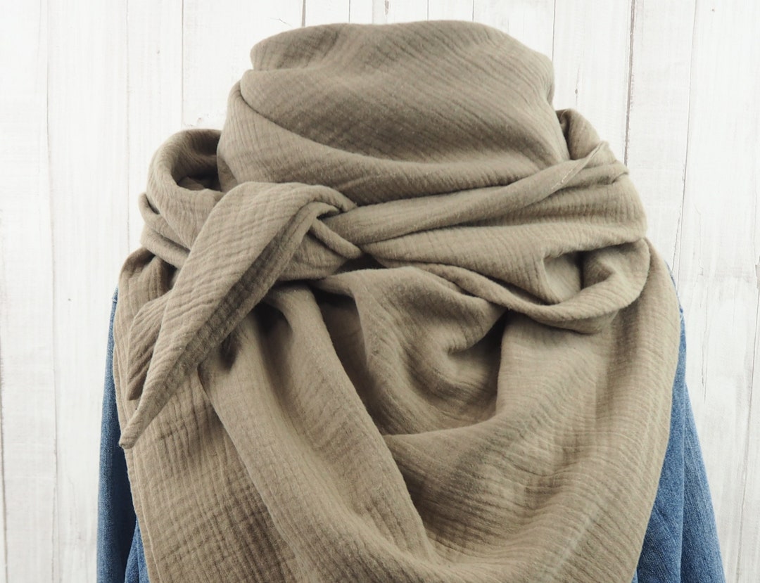 Women's Triangular Muslin Scarf, Sand Scarf, XXL Cotton Scarf, Mother's ...