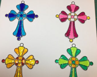 Stained glass cross | Etsy