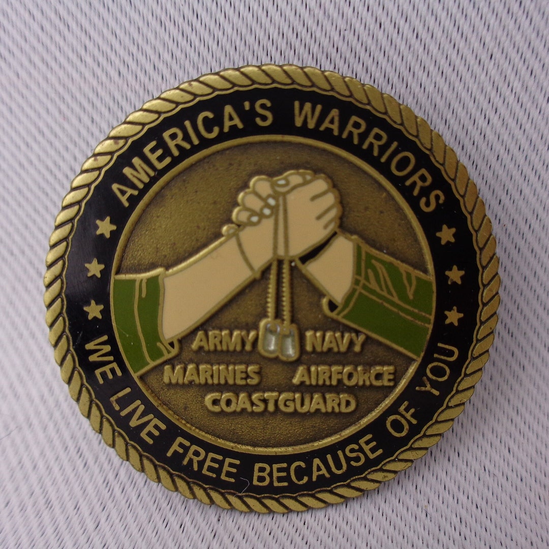 America's Warriors Military Pin, We Live Free Because of You, Army ...