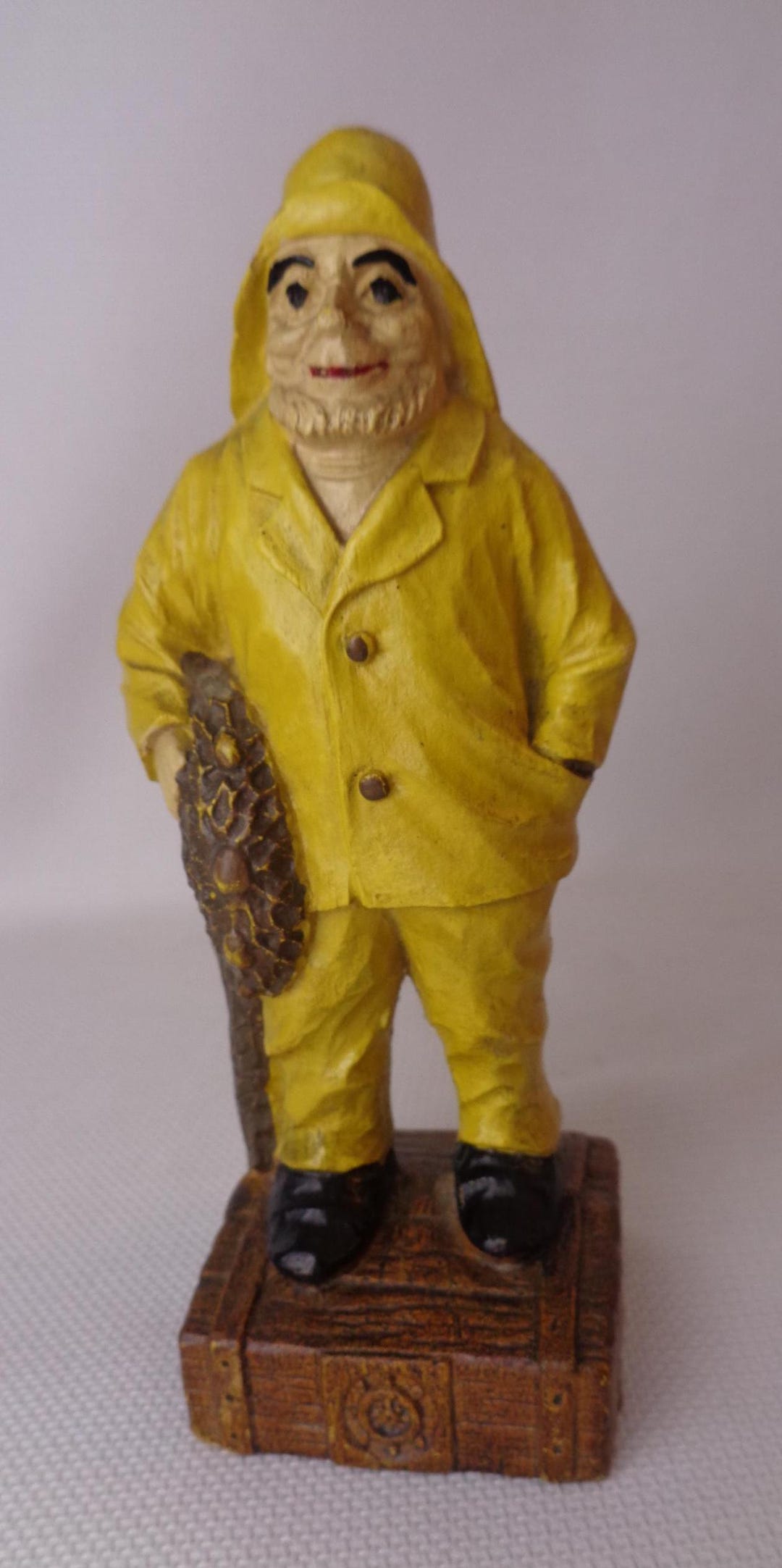 Vintage Syroco Wood Carved Fisherman Figurine, Syroco Sea Captain ...