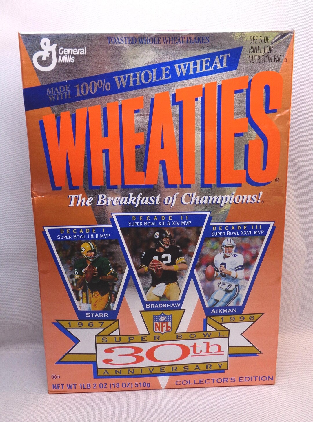 Vintage NFL Football 1996 Wheaties Cereal Box, Vintage Wheaties Super ...