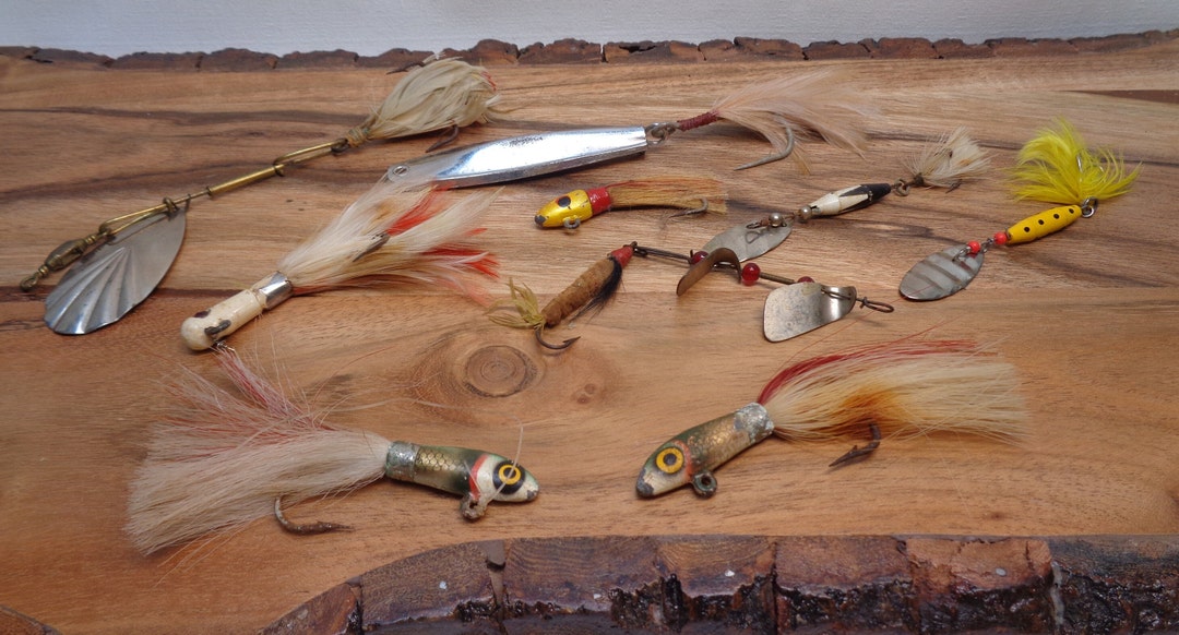 Vintage Lead Head Jigs, Vintage Mixed Set of Jigs, Lures, Spinners ...