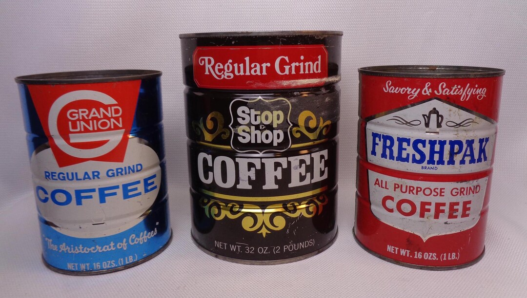 Vintage Grand Union Coffee Can, Vintage Stop and Shop Coffee and ...