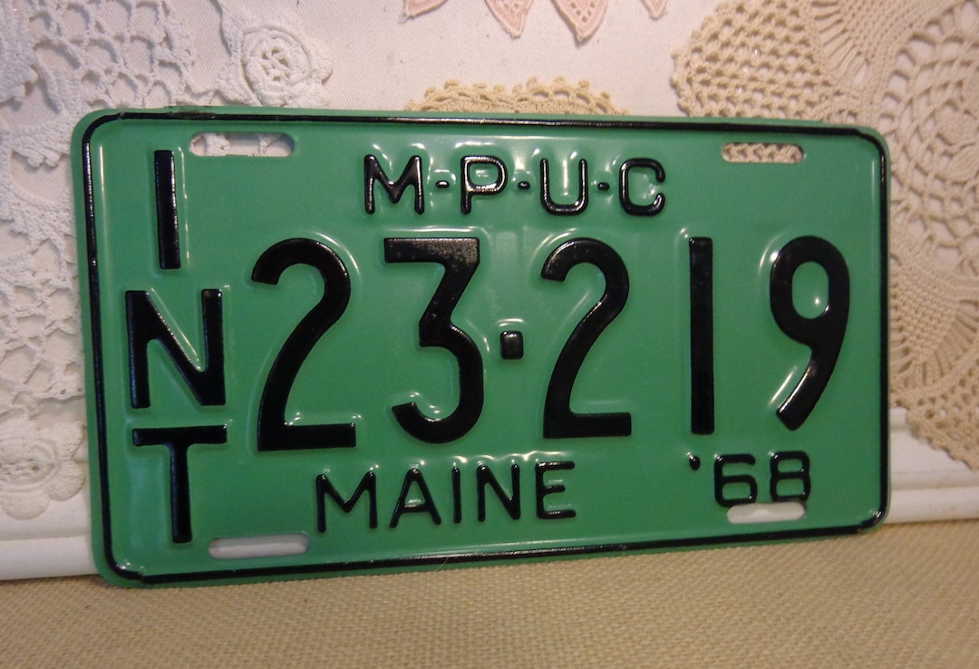 Vintage 1968 Maine License Plate, Vintage 1968 Municipal Truck Maine ...