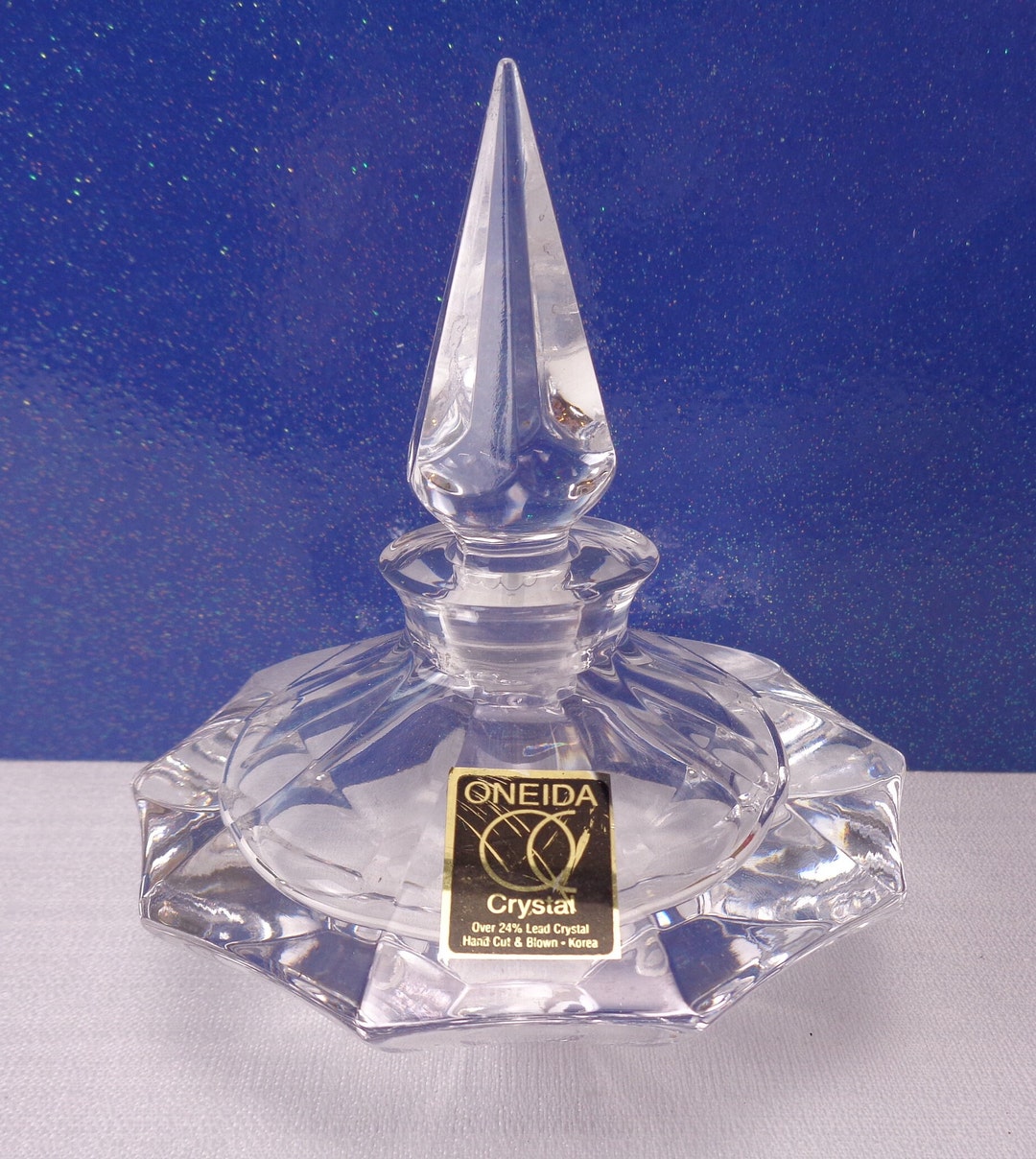 Vintage 24 Percent Lead Crystal Oneida Perfume Bottle, Oneida Cut ...