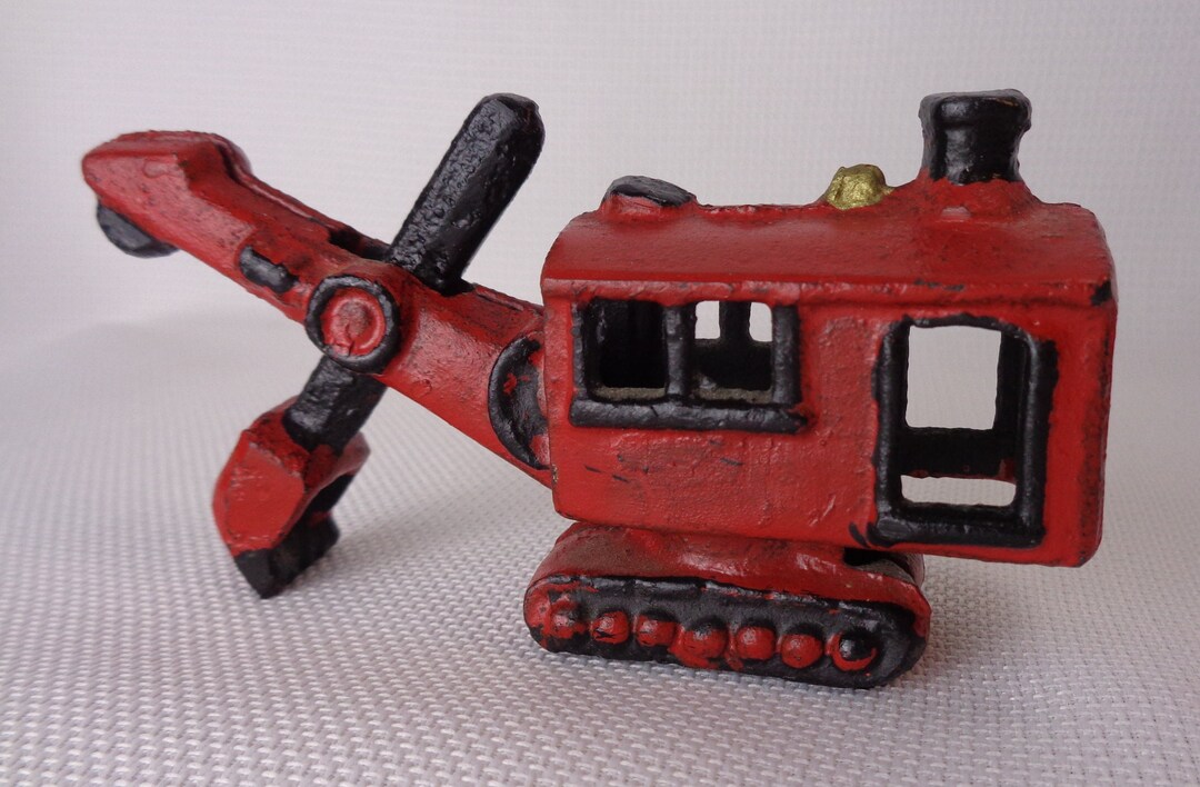 Vintage Cast Iron Backhoe Steam Shovel Toy, Vintage Cast Iron Toy Excavator Digger - Etsy