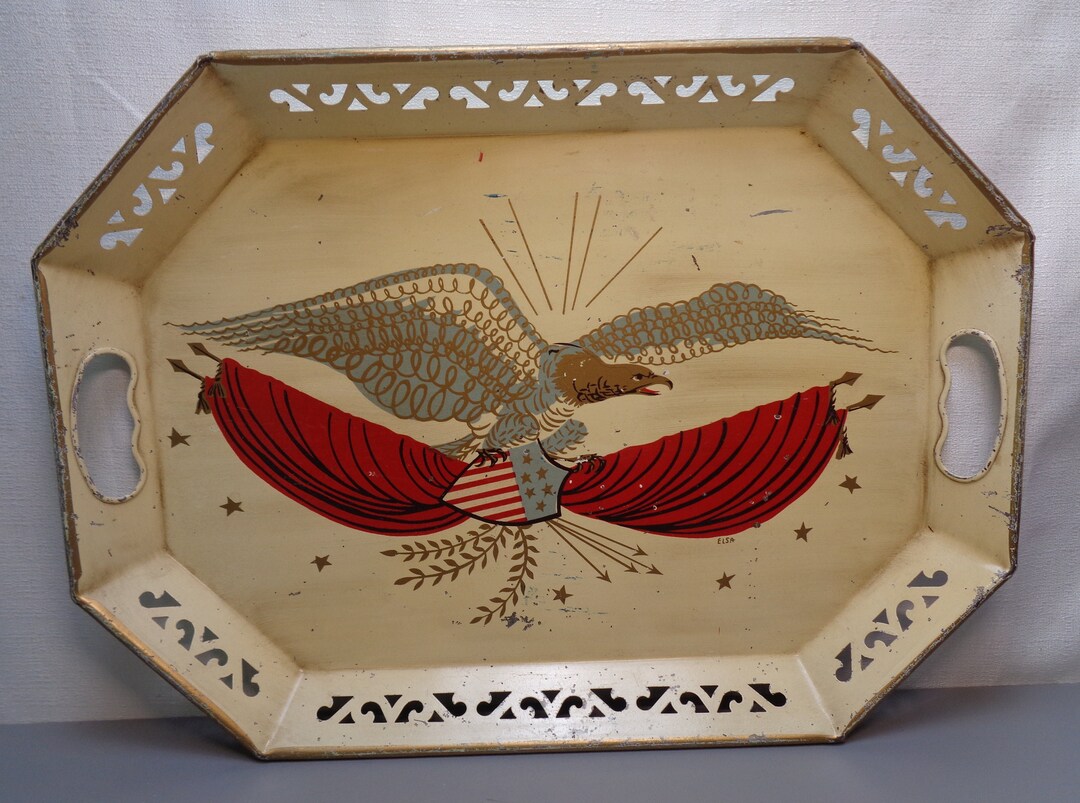 Vintage Nash Hand Painted Tole American Eagle Tray, Vintage Nash ...
