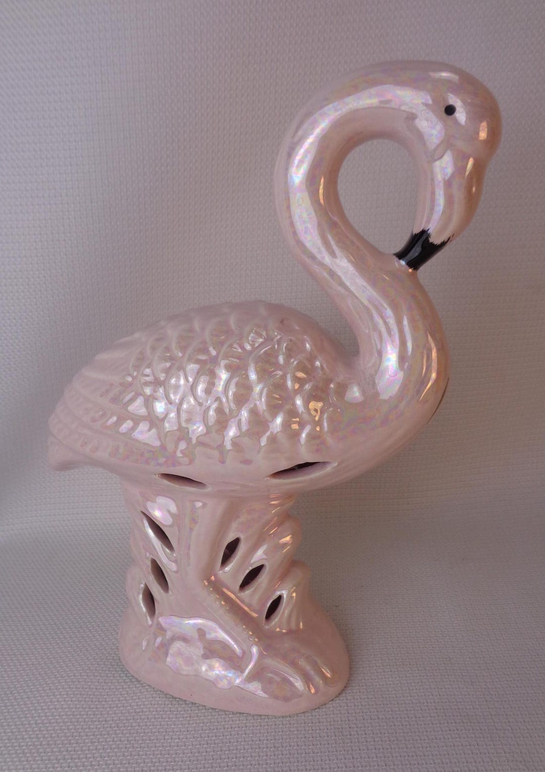 Vintage MCM Pink Luster Flamingo Figurine, Vintage Iridescent Pink ...