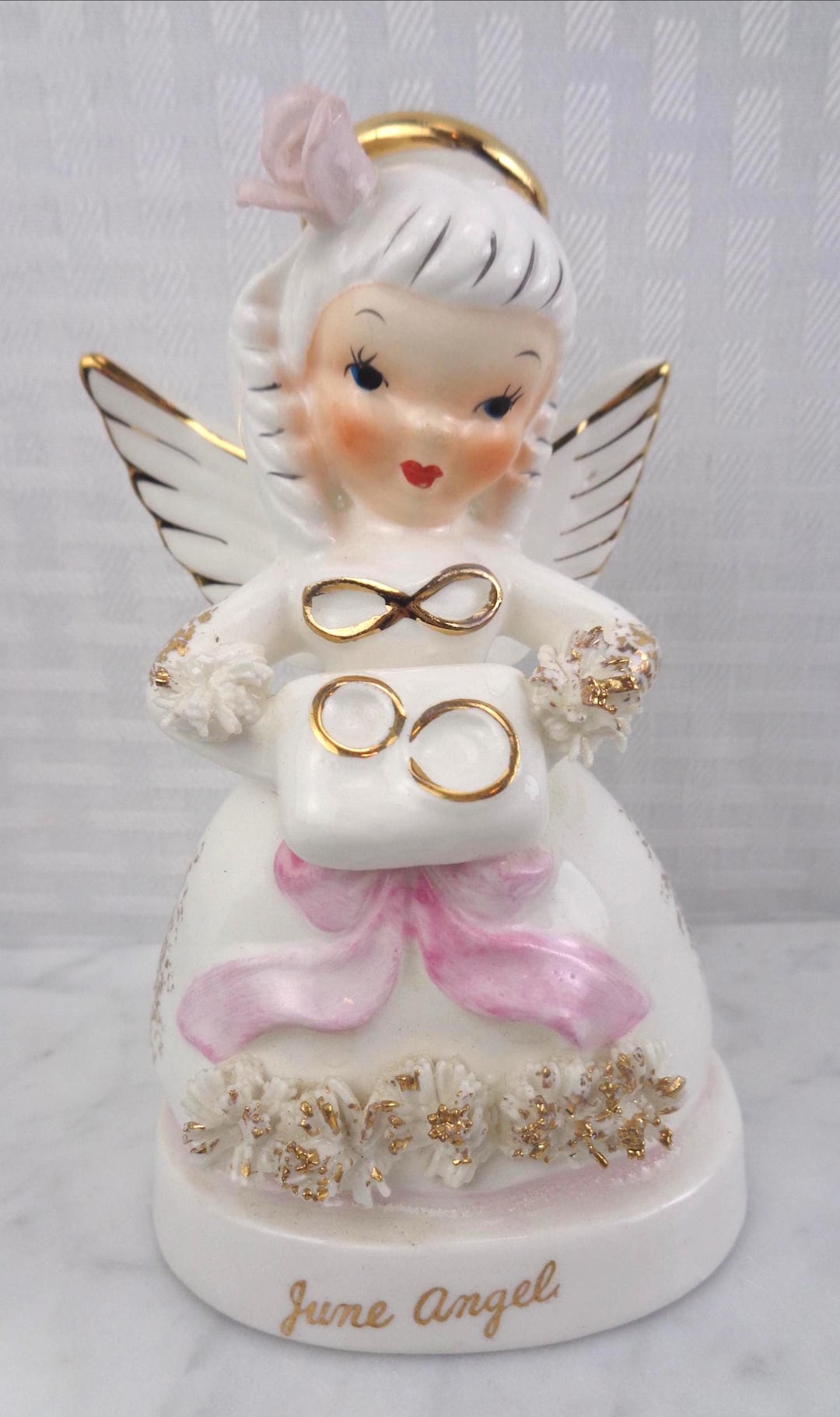 Vintage Napco Porcelain June Angel With Spaghetti Trim, Vintage ...
