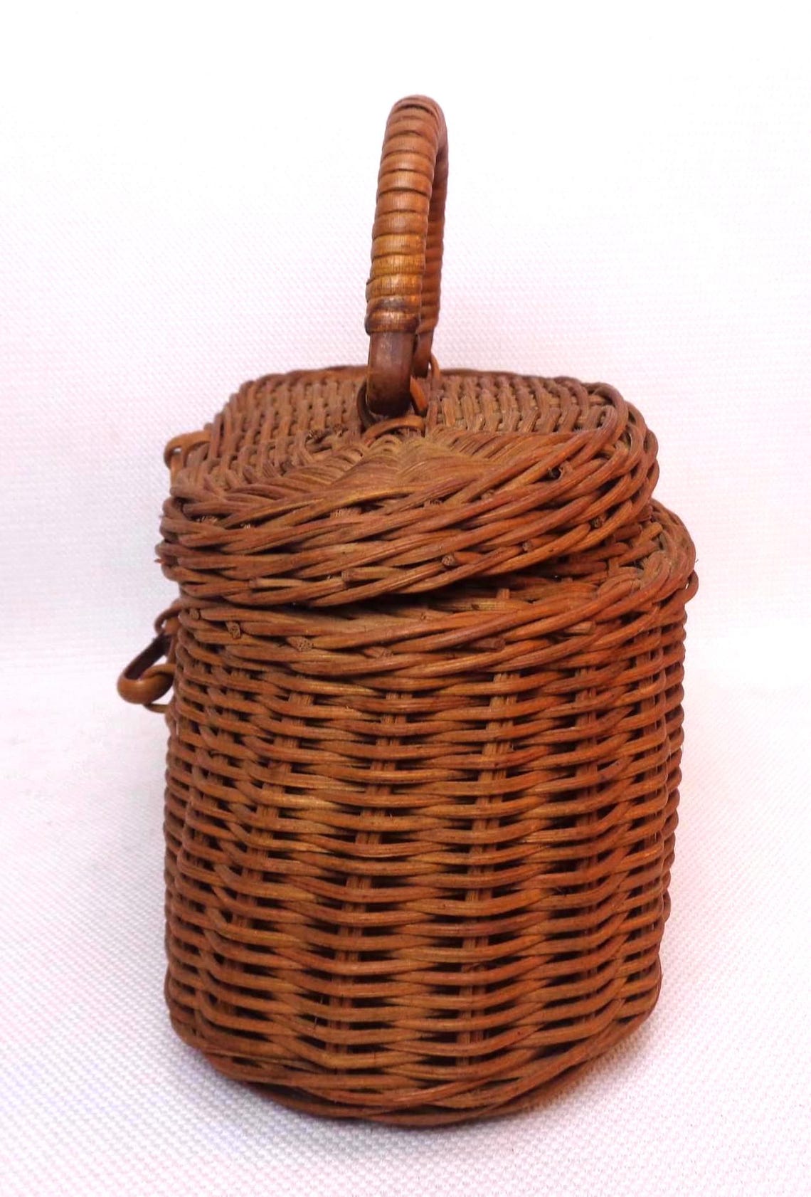 Vintage Small Fishing Creel, Vintage Small Split Willow Fishing Creel ...
