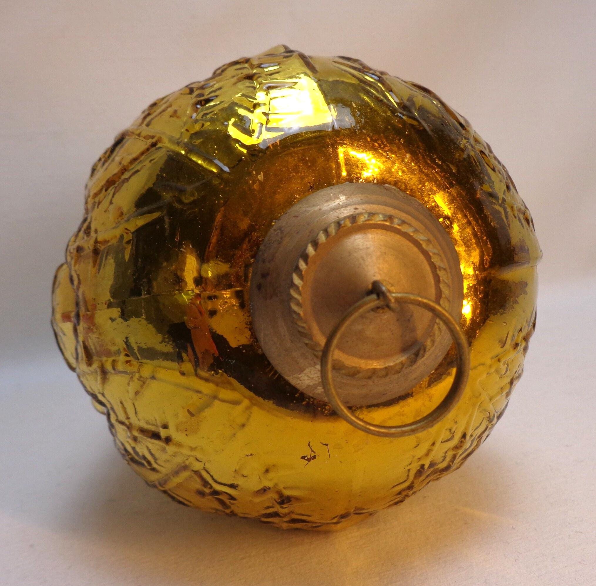 Antique German Kugel Glass Grapes Ornament, Vintage Gold Kugel Grapes ...