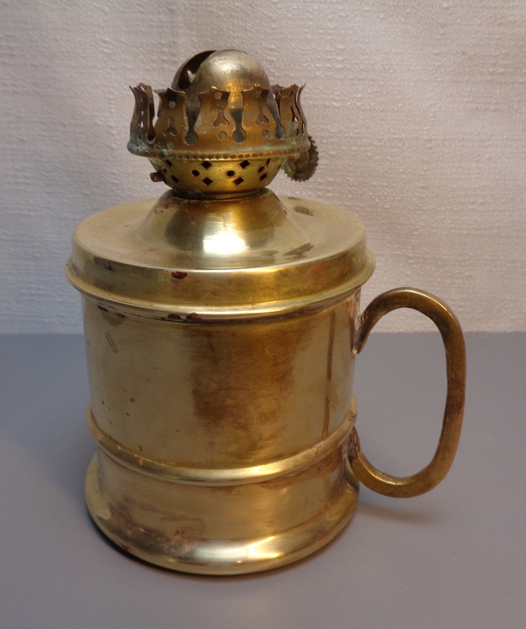 Antique Brass Handheld Oil Lamp, Vintage Brass Oil Lamp With Handle ...