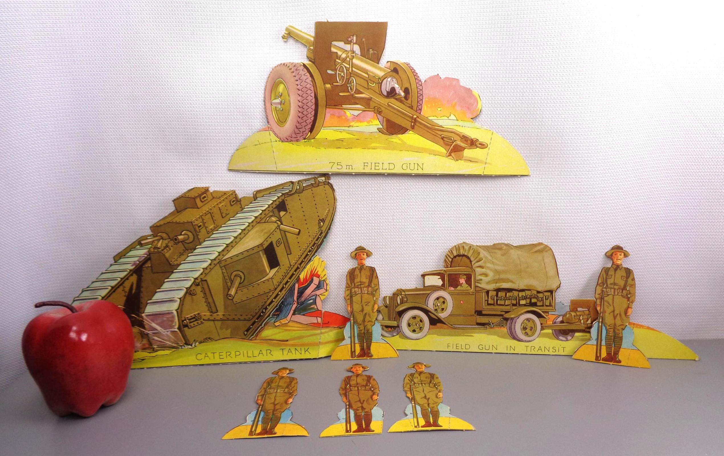 Vintage WWI US Army Die Cut Cardboard Cutouts, World War I Soldier ...