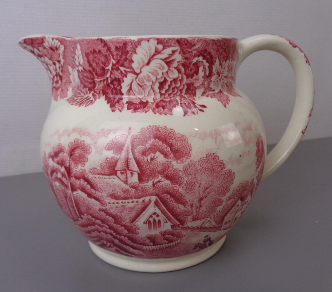 Vintage Woods Ware English Scenery Pitcher, Enoch Woods English Scenery ...