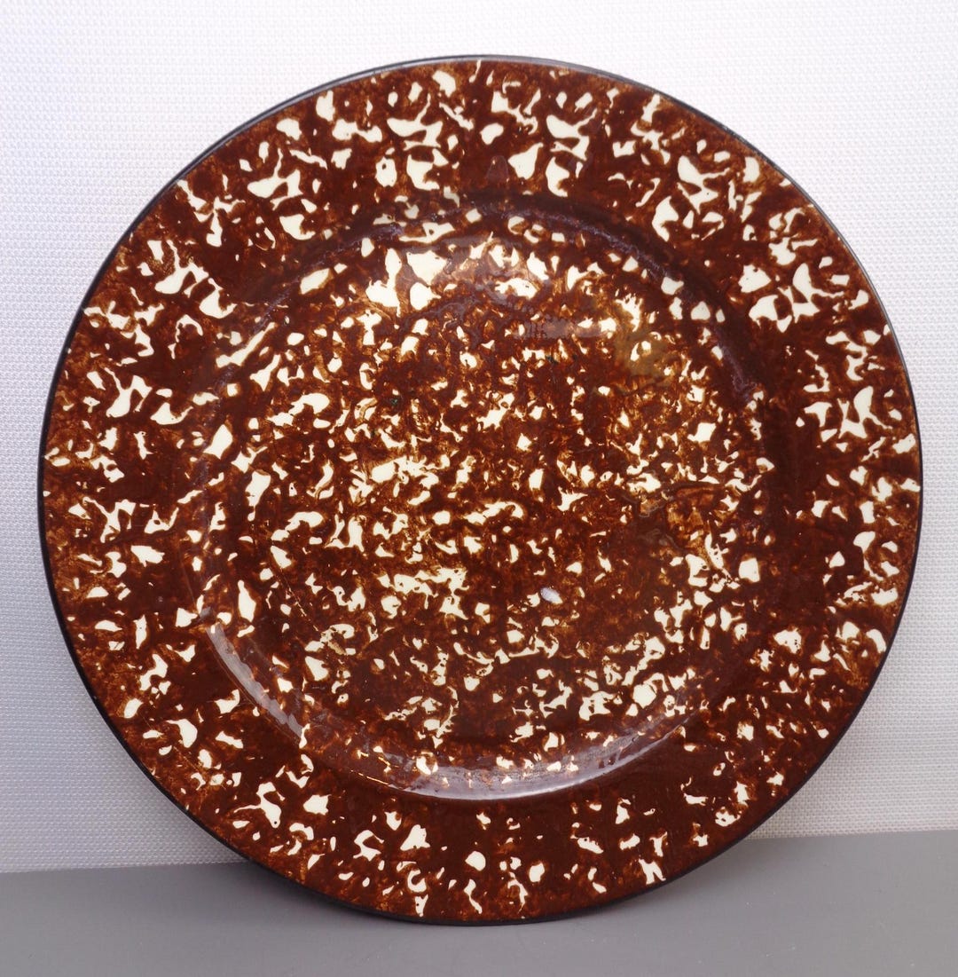 Vintage Stangl Pottery Brown Spongeware Plate, Vintage Brown Stangl ...