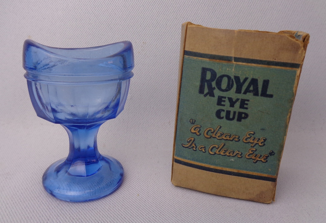 Vintage Cobalt Blue Glass Eye Cup, Vintage Royal Eye Cup for Flushing ...