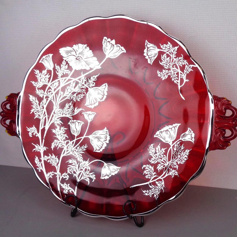 Ruby Glass Platter - Etsy